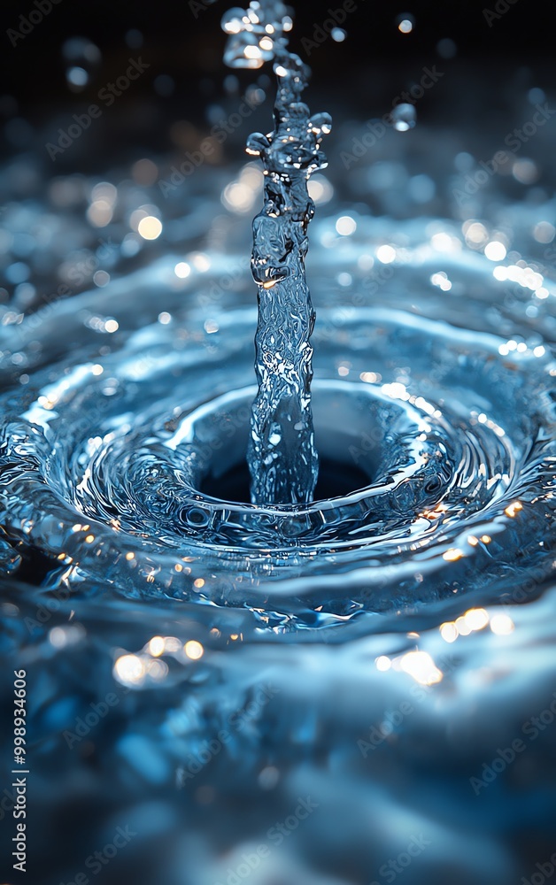 Water spiraling down a drain, symbolizing the controlled yet powerful ...