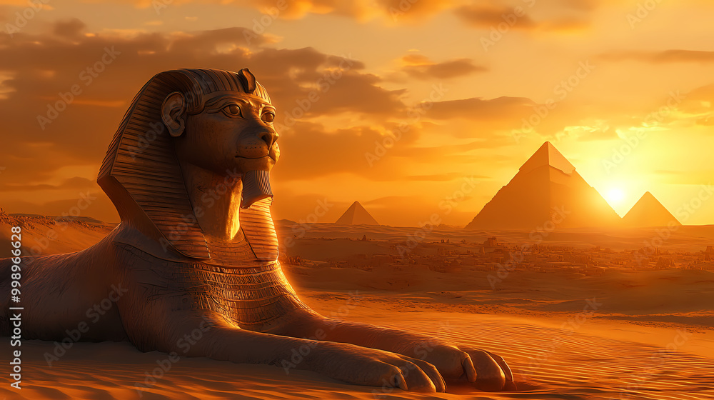 Sphinx guarding the desert sands enigmatic riddle keeper ancient ...