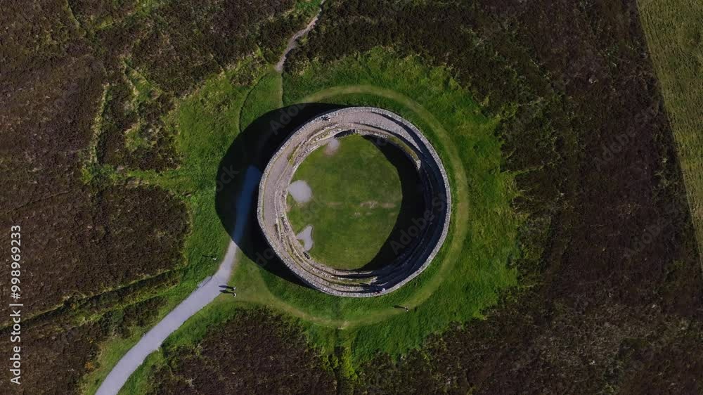 Grianan of Aileach, County Donegal, Ireland, June 2023. Drone Bird's ...