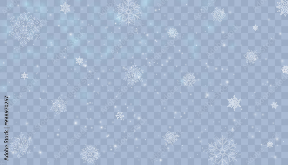 Tiny flying snow flakes illustration. Snowstorm dust freeze shapes ...