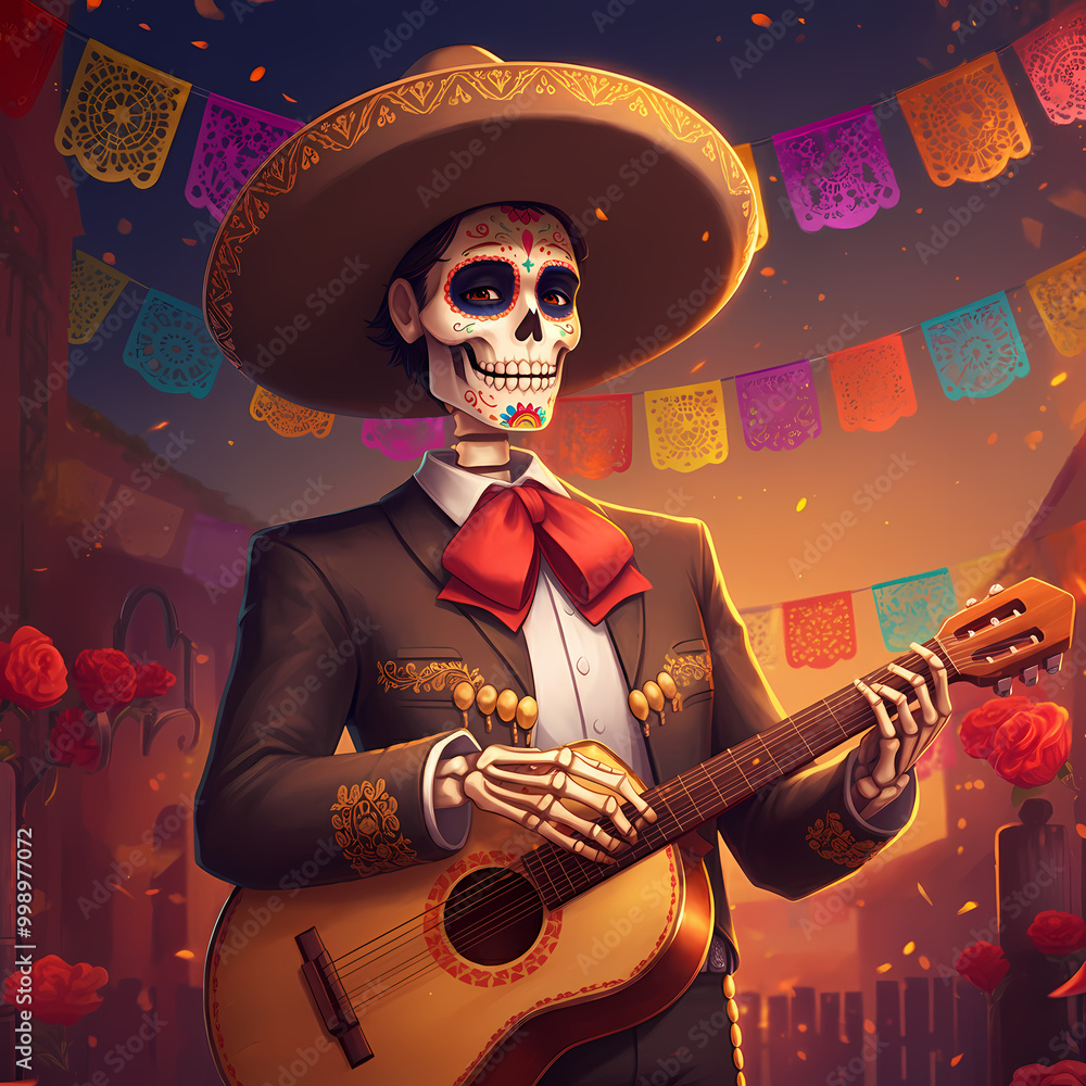 Día de los muertos mexican day of the dead illustration el catrin sugar ...
