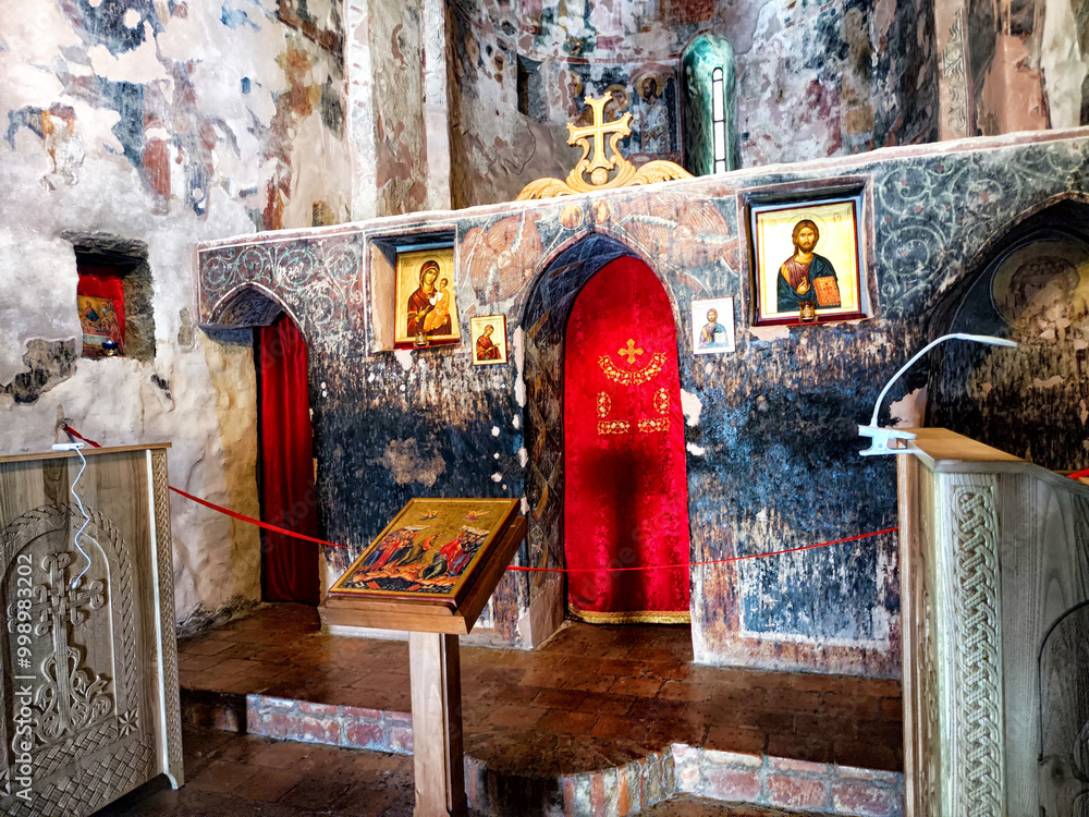 Necresky, Gorgia - June 06, 2024: The chapel features intricate icons ...