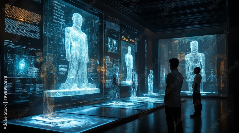 Digital holographic museum display of ancient statues for educational ...