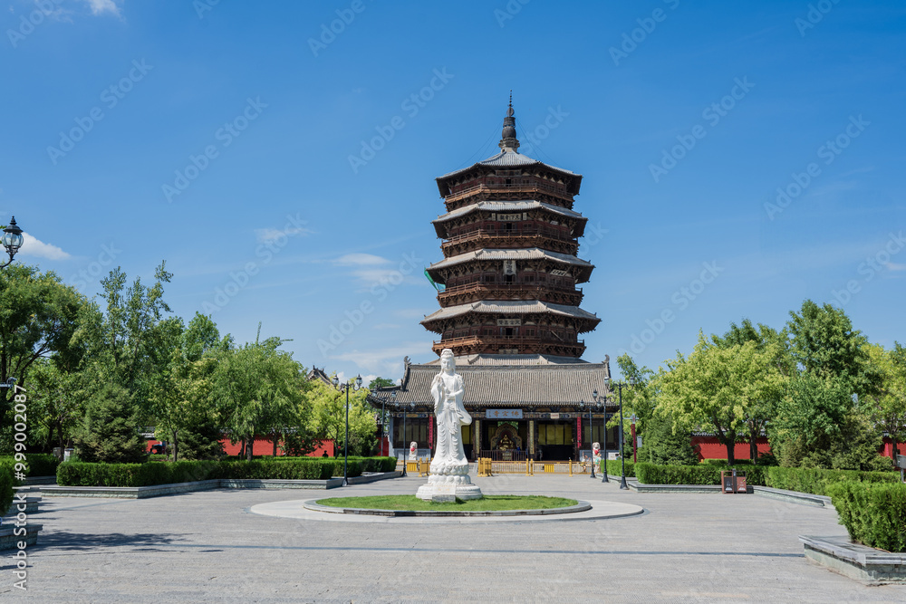 The Wooden Pagoda of Fogong Temple in Yingxian, Shanxi, China, was ...