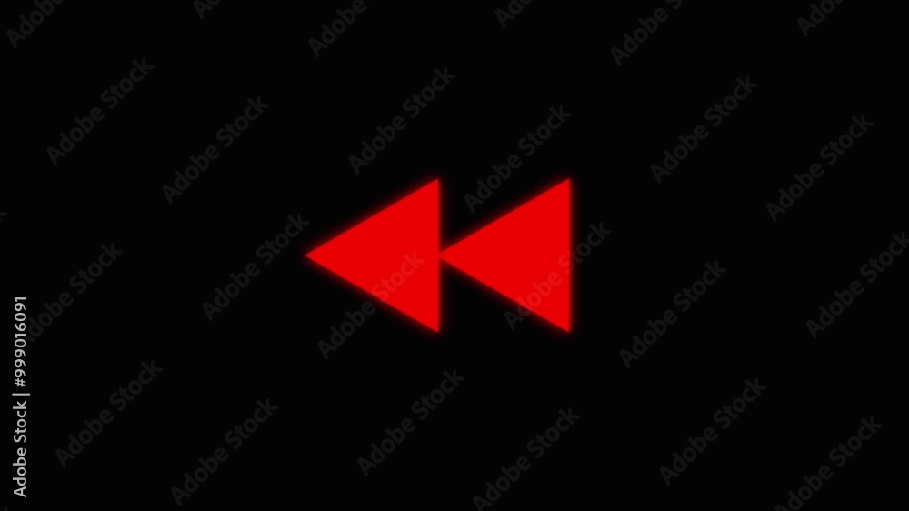 Video player icon animation. Animation of rewind symbol on white ...