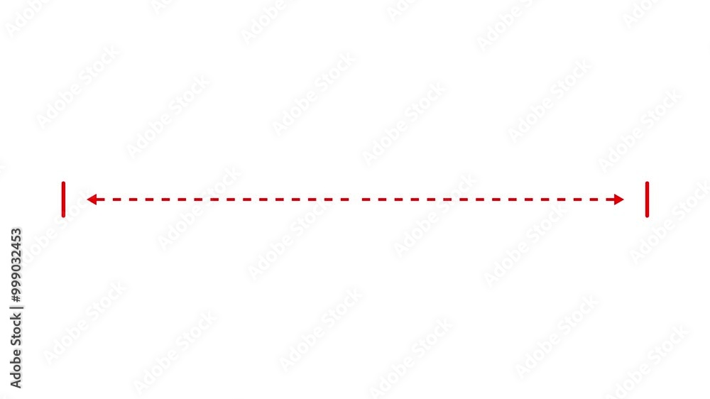 Measuring distance length dotted line animation, isolated on ...
