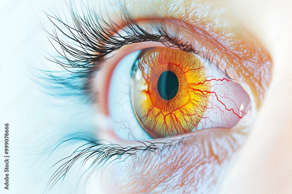 Detailed medical illustration highlighting the differences between a ...