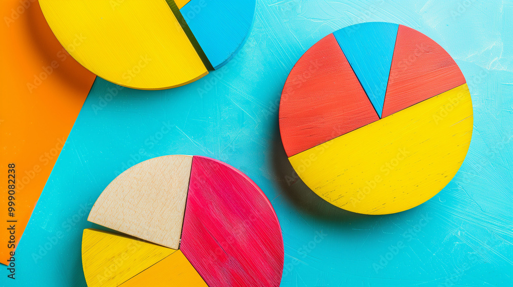 colorful math fractions on the bright backgrounds. interesting math for ...