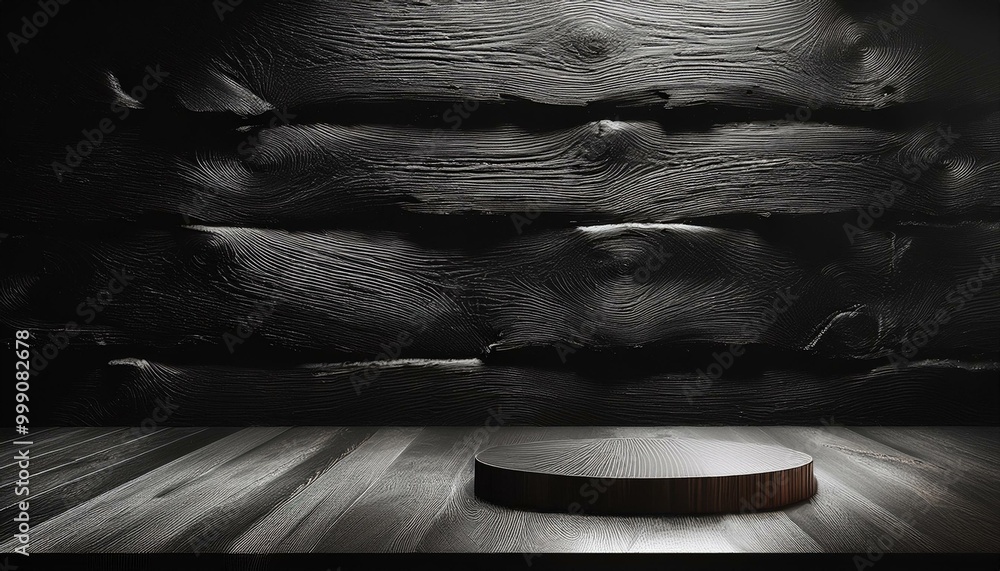 Burnt black wood texture. Charred charcoal. A wall made of damage 3D ...