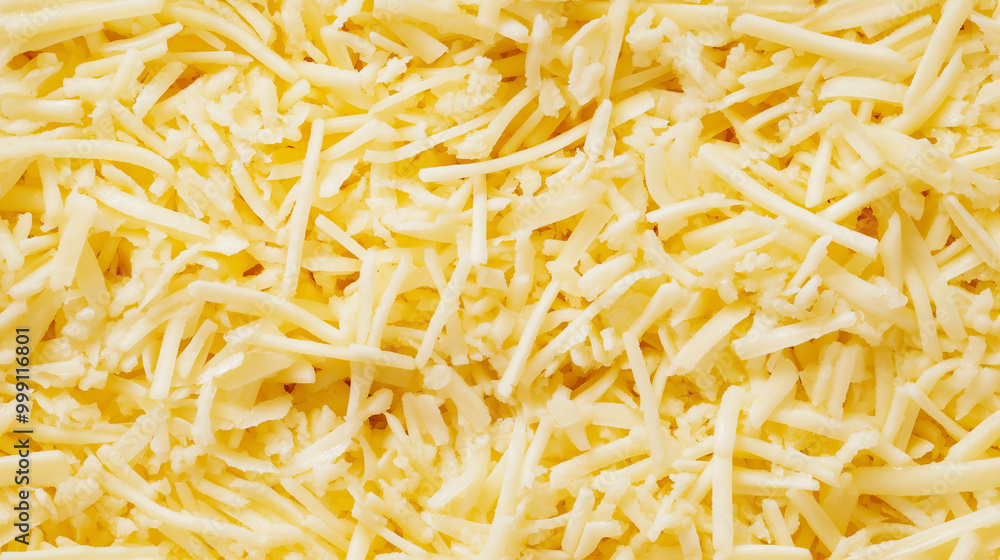 a close-up, top-down view of shredded cheese spread across the entire ...