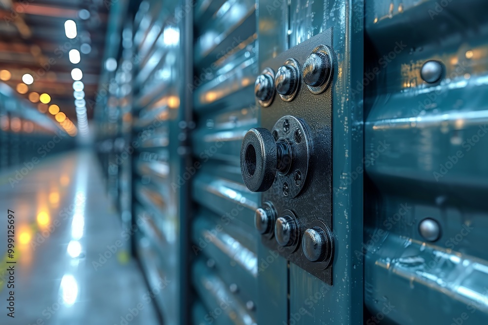 Secure storage container with roller shutters and heavy duty metal lock ...
