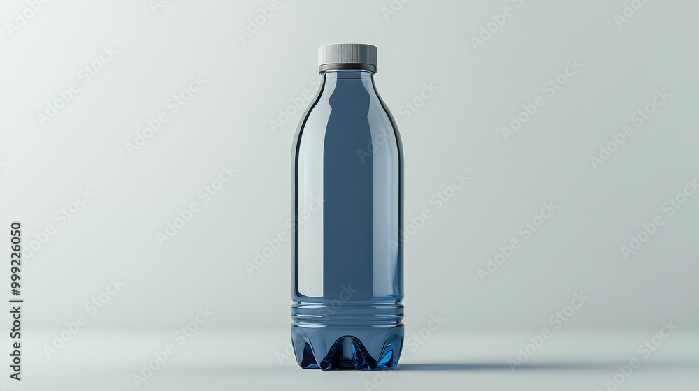 Unbranded water bottle with a clean, sleek shape, plain label area for ...
