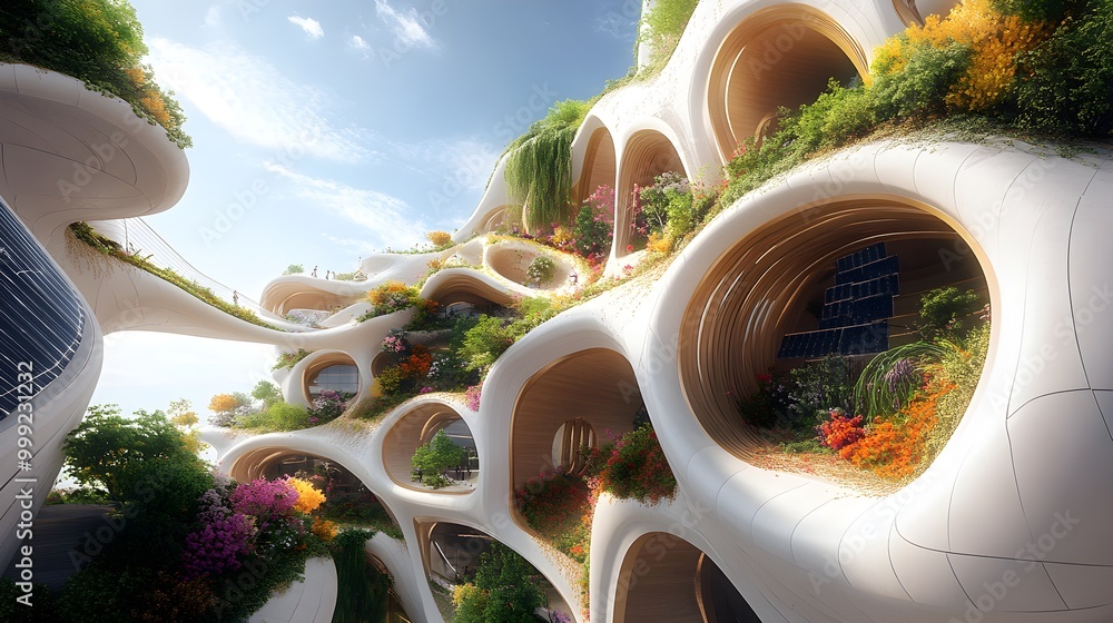 A breathtaking depiction of living architecture, showcasing buildings ...