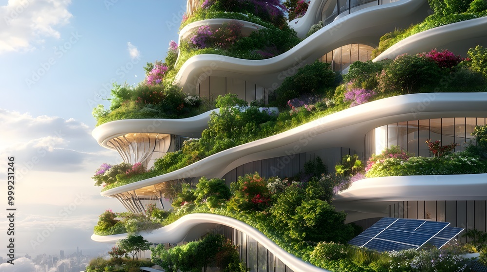 A breathtaking depiction of living architecture, showcasing buildings ...