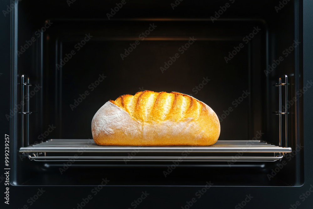 Precisioncontrolled smart oven baking a perfect loaf of bread, sensors ...