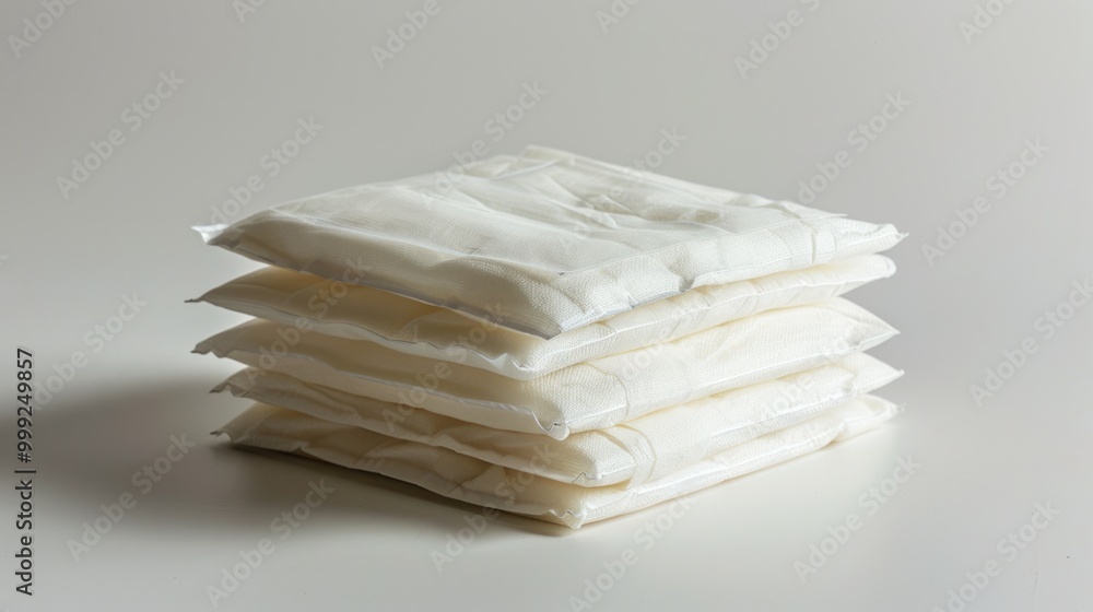 Stack of White Individually Wrapped Sanitary Pads Stock Illustration ...