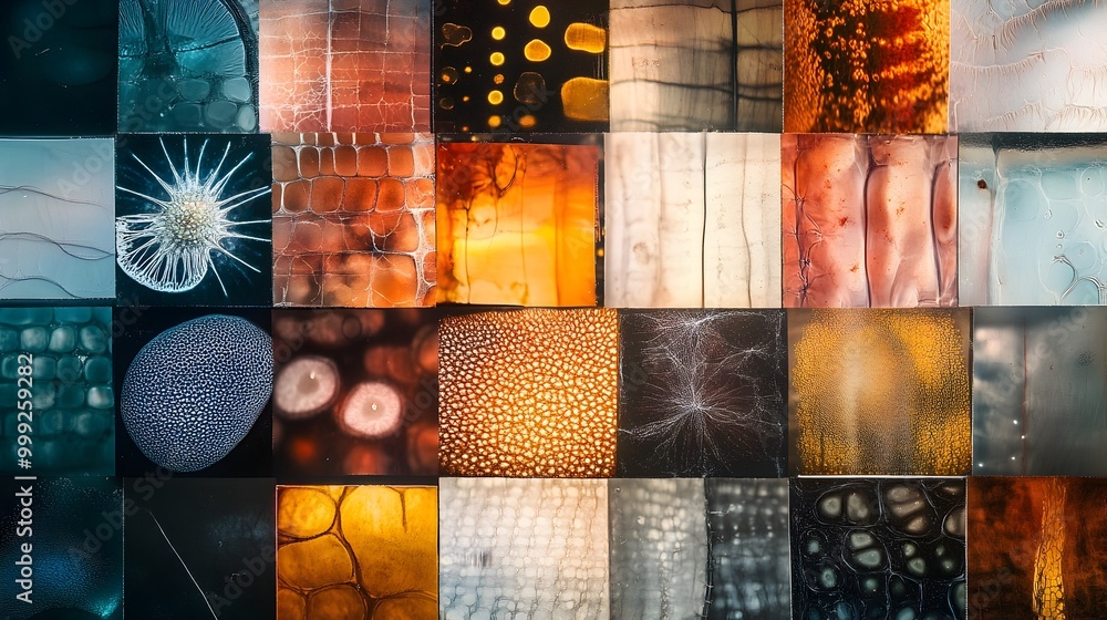 A creative composition of multiple micro slides stacked together each ...