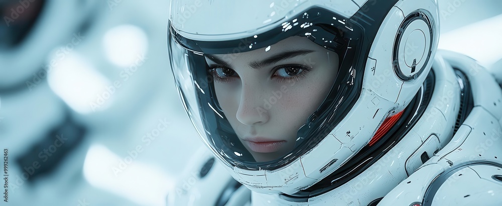 futuristic robot clad in beautiful modular nanite armor showcasing ...