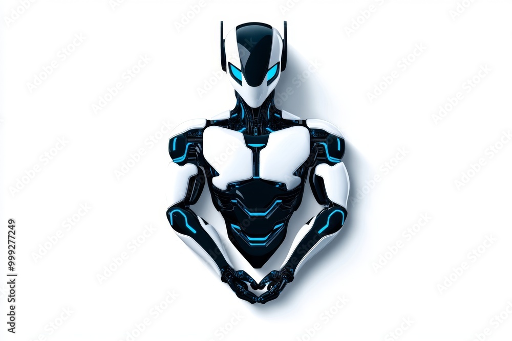 Minimalist robot icon, with sleek lines and a simple design ...