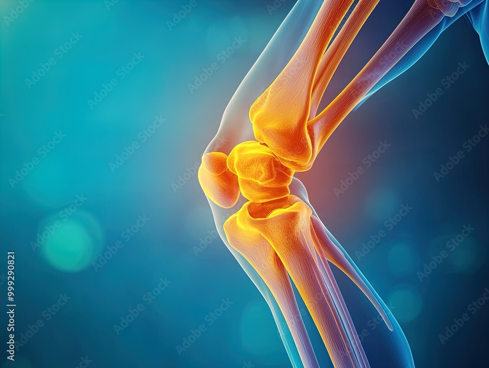 Vibrant Close-Up of Human Knee Joint: Stunning Art Print Showcasing ...
