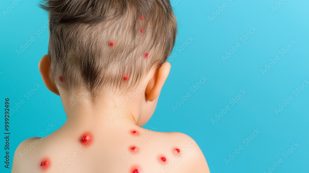 Child with skin rash on back, highlighting health concerns and ...