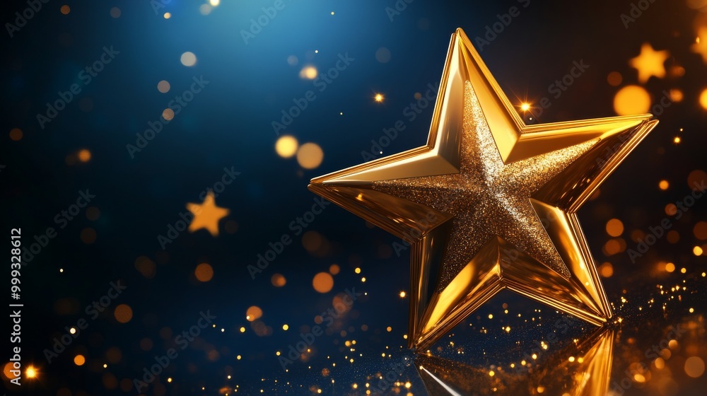 Shining Gold Star of Excellence on Elegant Background for Campaign ...