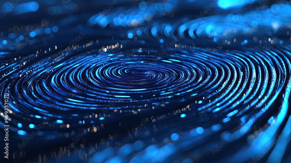 Innovative Technology Background with Glowing Fingerprint Pattern ...