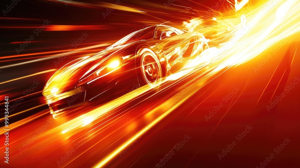 Dynamic abstract racing background with streaks of light, bold angular ...