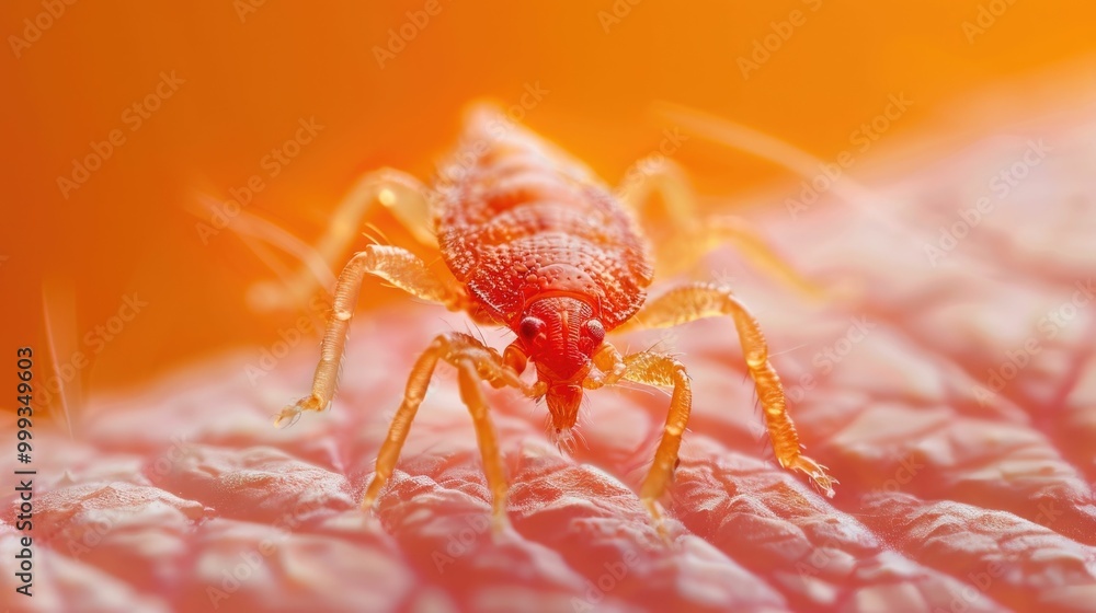 Extreme macro photography of a disturbing parasitic insect or creature ...