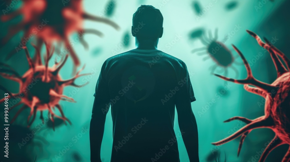 Haunting image of a human silhouette being consumed and overtaken by a ...