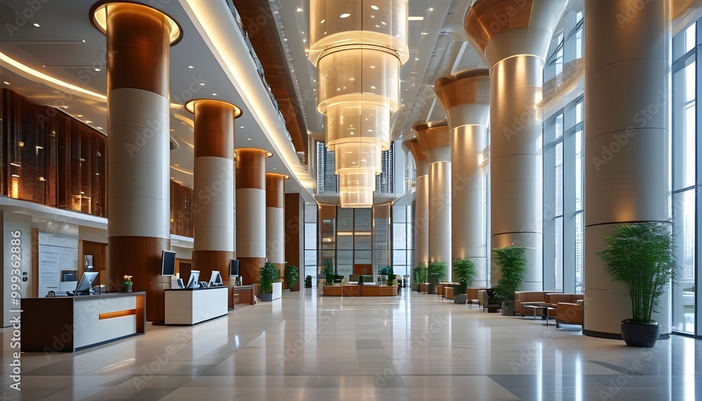 Elegant hall of columns and natural light showcasing the fusion of ...