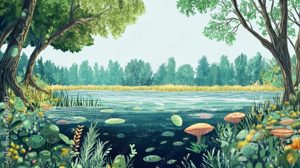 A visual of environmental microbes thriving in diverse habitats such as ...
