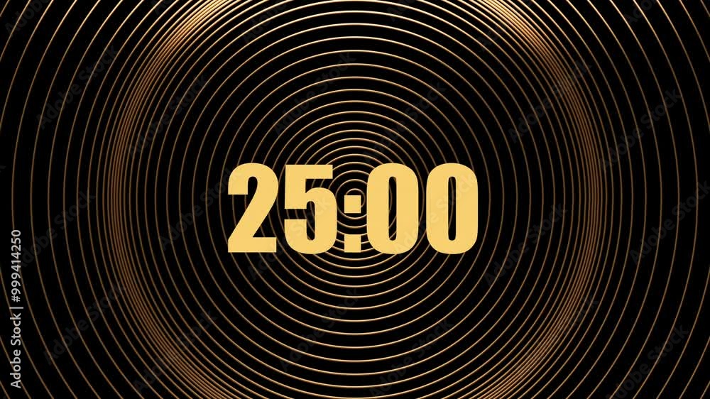 30 second countdown timer. Gold numbers on a dynamic moving copper ...