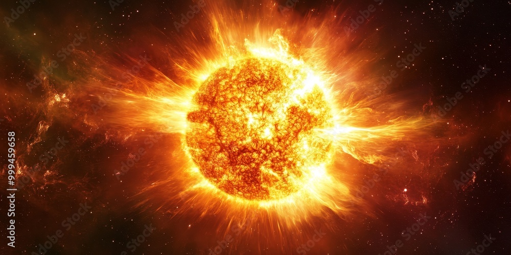 a nuclear fusion process, with hydrogen atoms combining to form helium ...