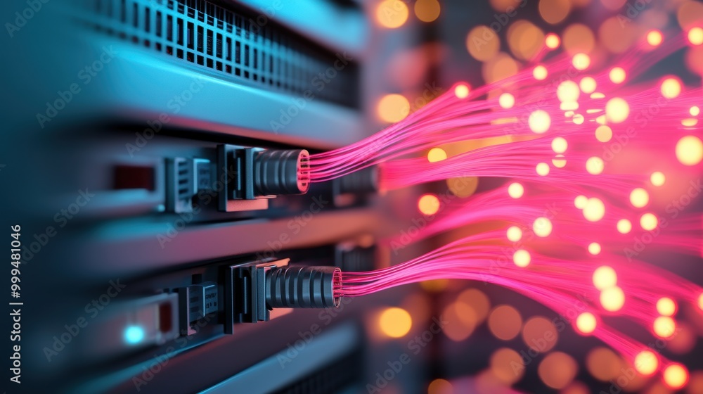 Network diagram with highlighted internet connections and bandwidth ...