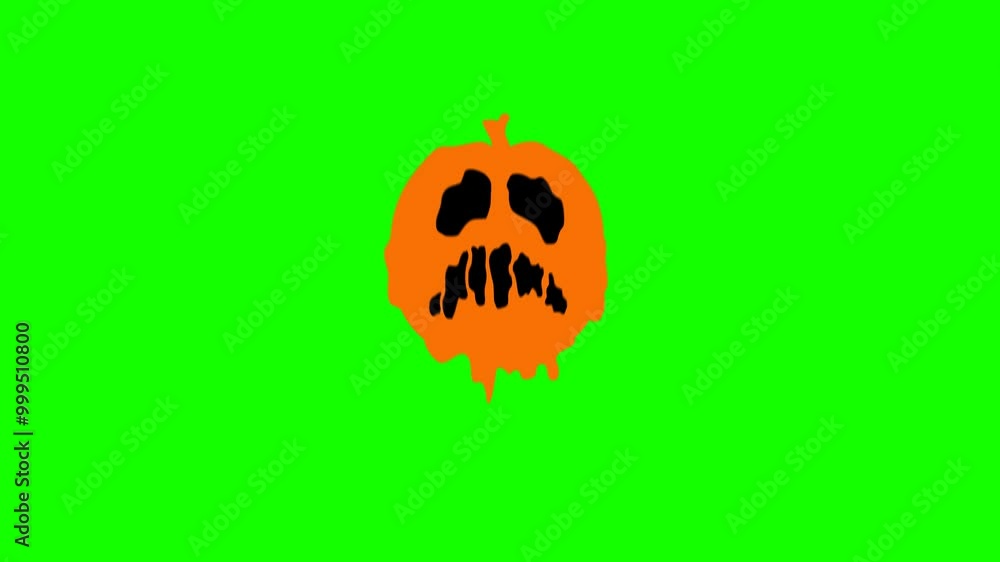 Animated creepy halloween pumpkin animation on green screen. Suitable ...