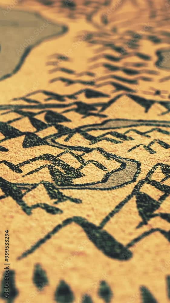 Funny hand-drawn ancient map with animated drawingsAbstract animation ...