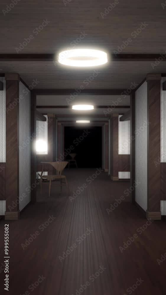 Abstract interior of old fashioned architecture with walls, floor ...