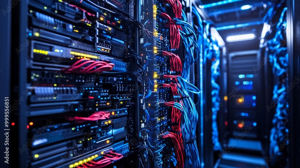 Server cable management database server rooms Stock Illustration ...