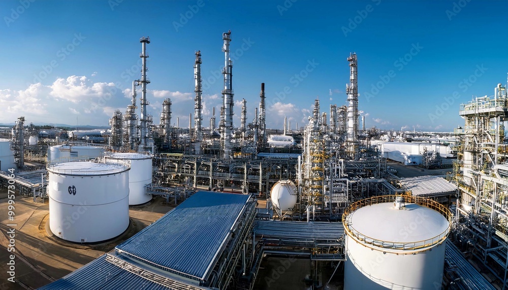 Close up drones view Refinery Oil and Gas Power Energy Industrial, Oil ...