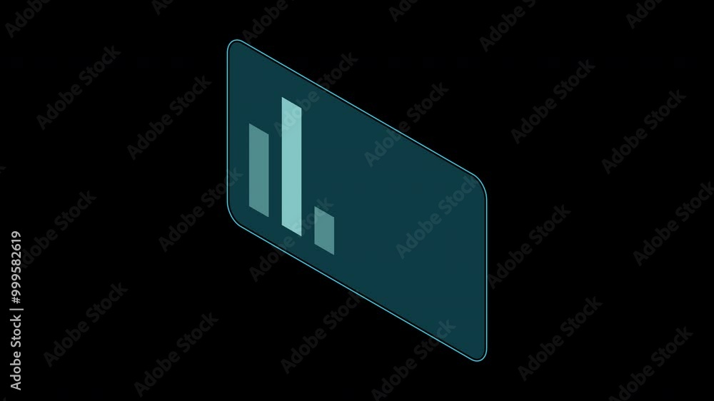 Digital bar chart with growing business concept. Animation futuristic ...