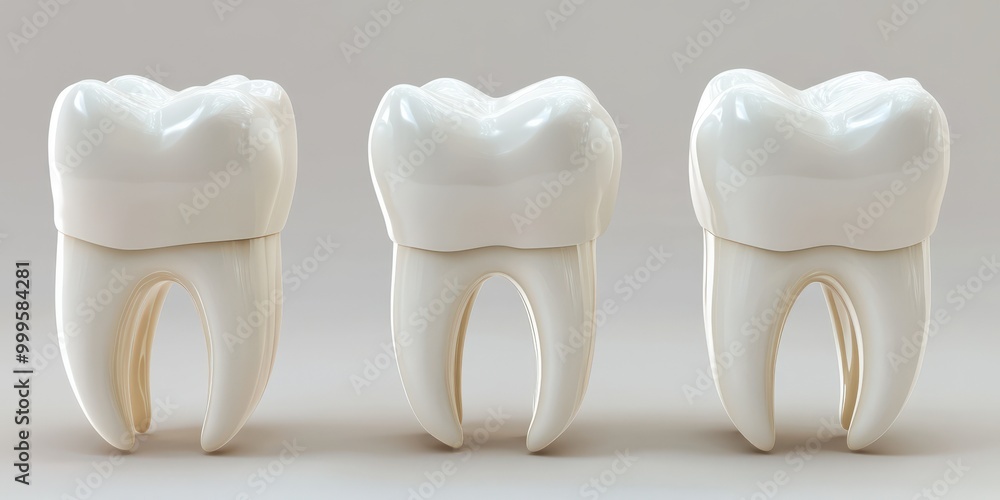 Molar Tooth. 3D Illustration Anatomy of Permanent Lower First Molar ...