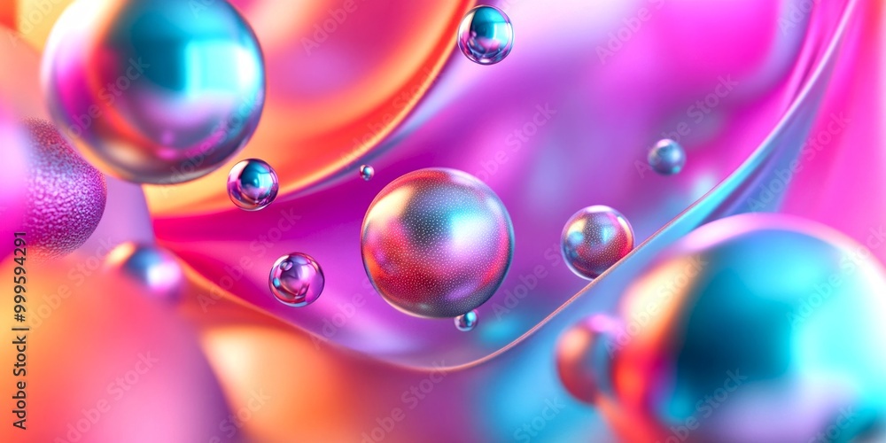 Colorful abstract bubbles in vibrant shades. The image showcases a ...