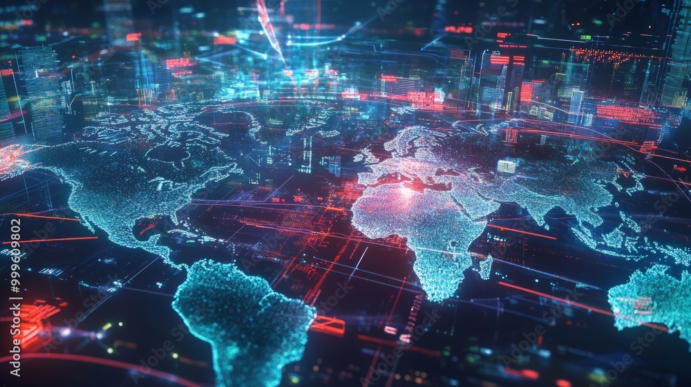 Futuristic Global Semiconductor Supply Chain Map, interactive augmented ...