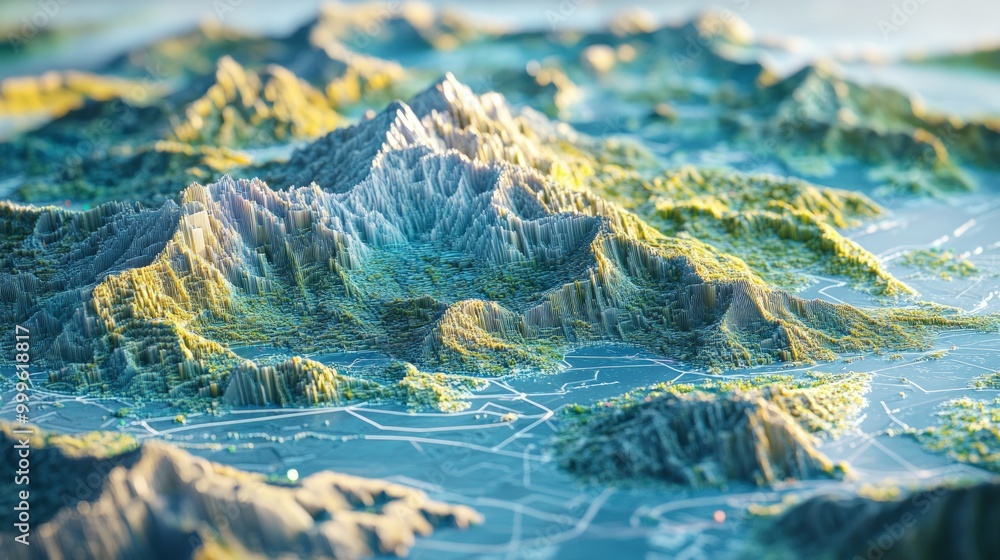 3D Global Semiconductor Supply Chain Map, topographical view featuring ...