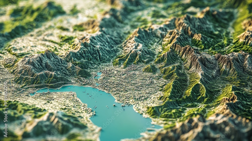 3D Global Semiconductor Supply Chain Map featuring topographical ...