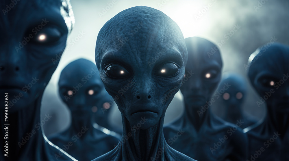 Alien creature has a message for humans. Grey kind humanoid from an ...