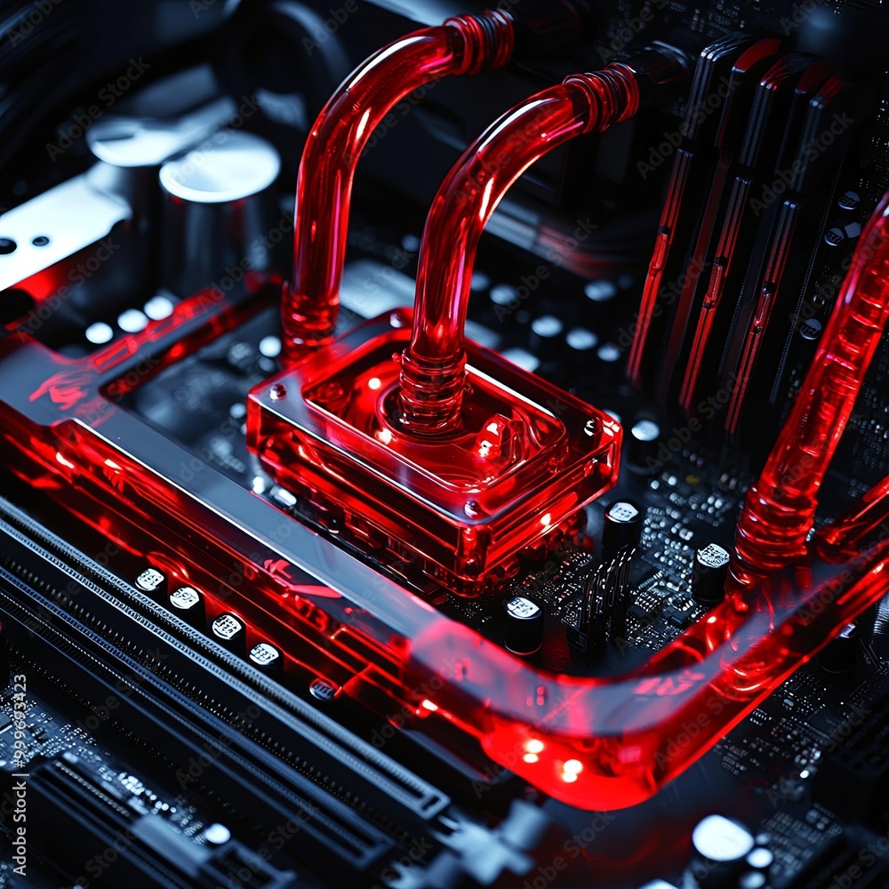 Water cooling acrylic tube system with Barrow cpu block on Asus Rampage ...