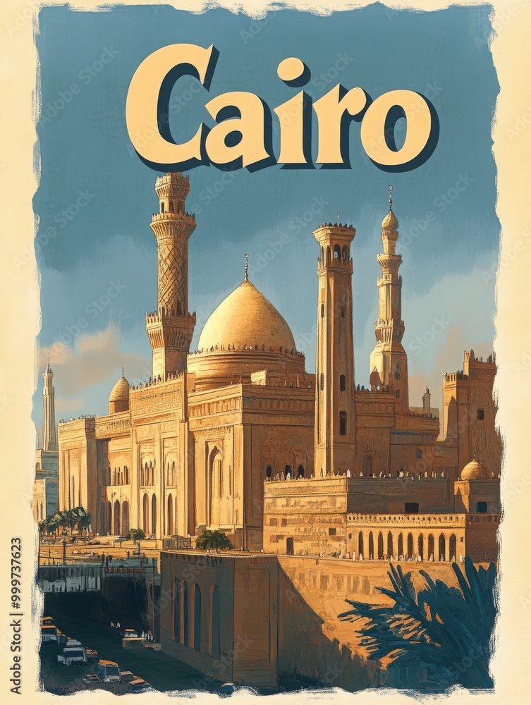 Discover the charm of Cairo with this artistic travel poster ...