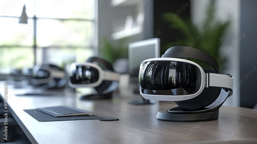 Virtual reality headsets on a modern desk, highlighting the role of VR ...
